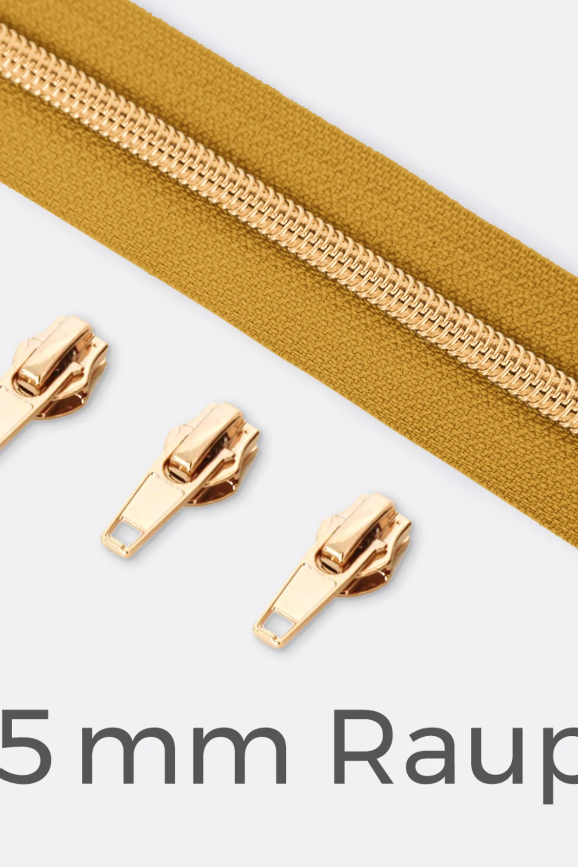 Reißverschluss Metallisiert Gold 6,5mm Senf D846 | PATTYDOO