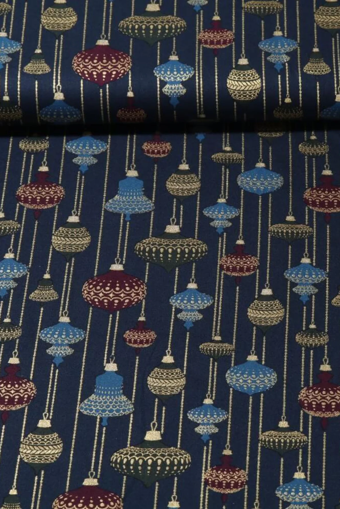 Weihnachtspopeline Baumschmuck Navy Gold | PATTYDOO