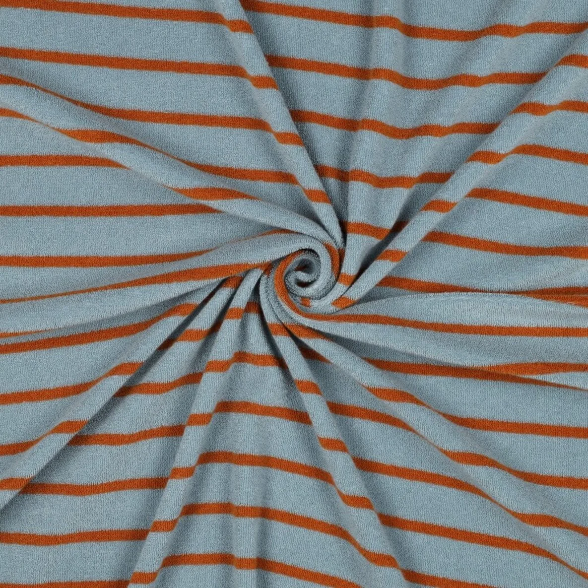 Stretch Frottee Streifen Blau Braun | PATTYDOO